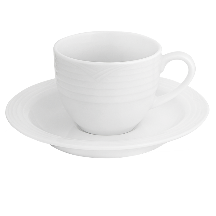 Arctic White Espresso Stackable Cup and Saucer 100ml — Inddist
